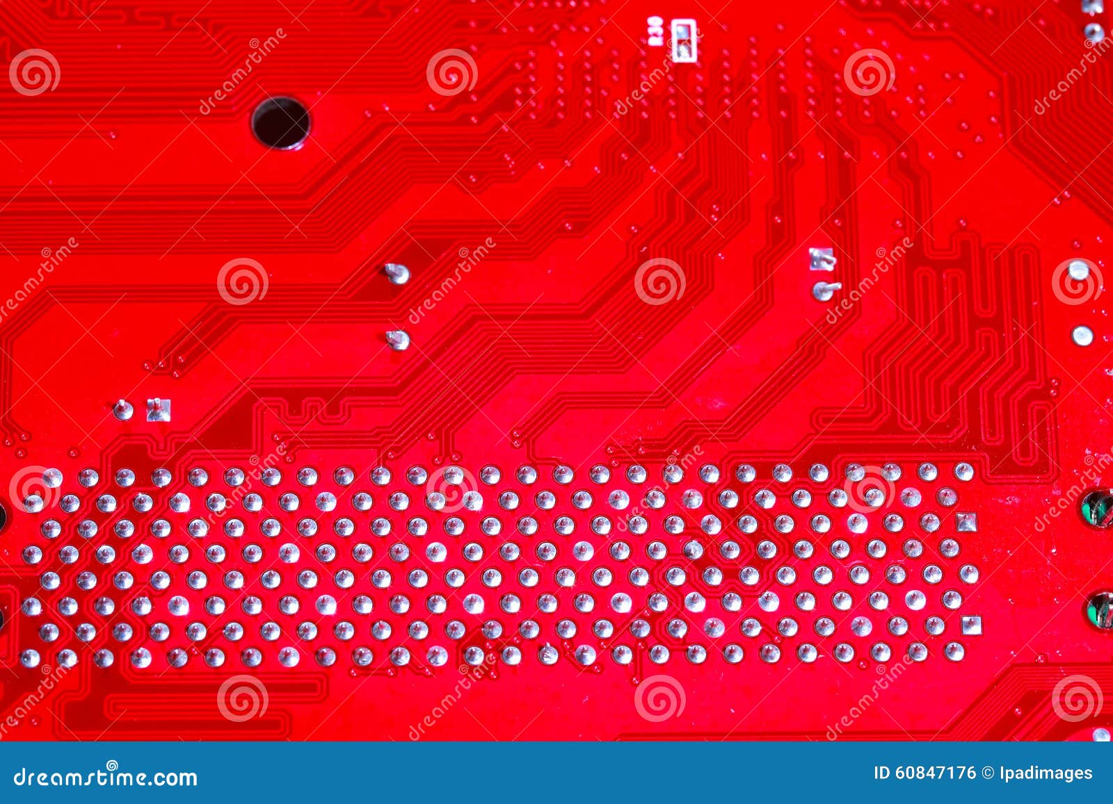 Closeup of Red Electronic Motherboard Circuit with Processor Stock ...