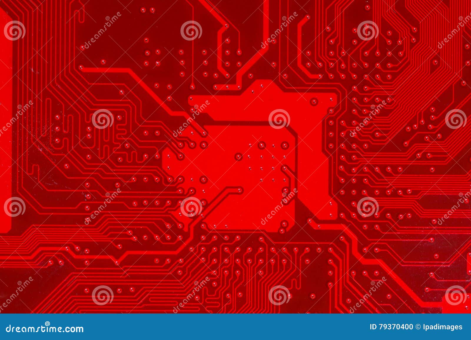 Closeup of Red Electronic Motherboard Circuit with Processor Stock ...