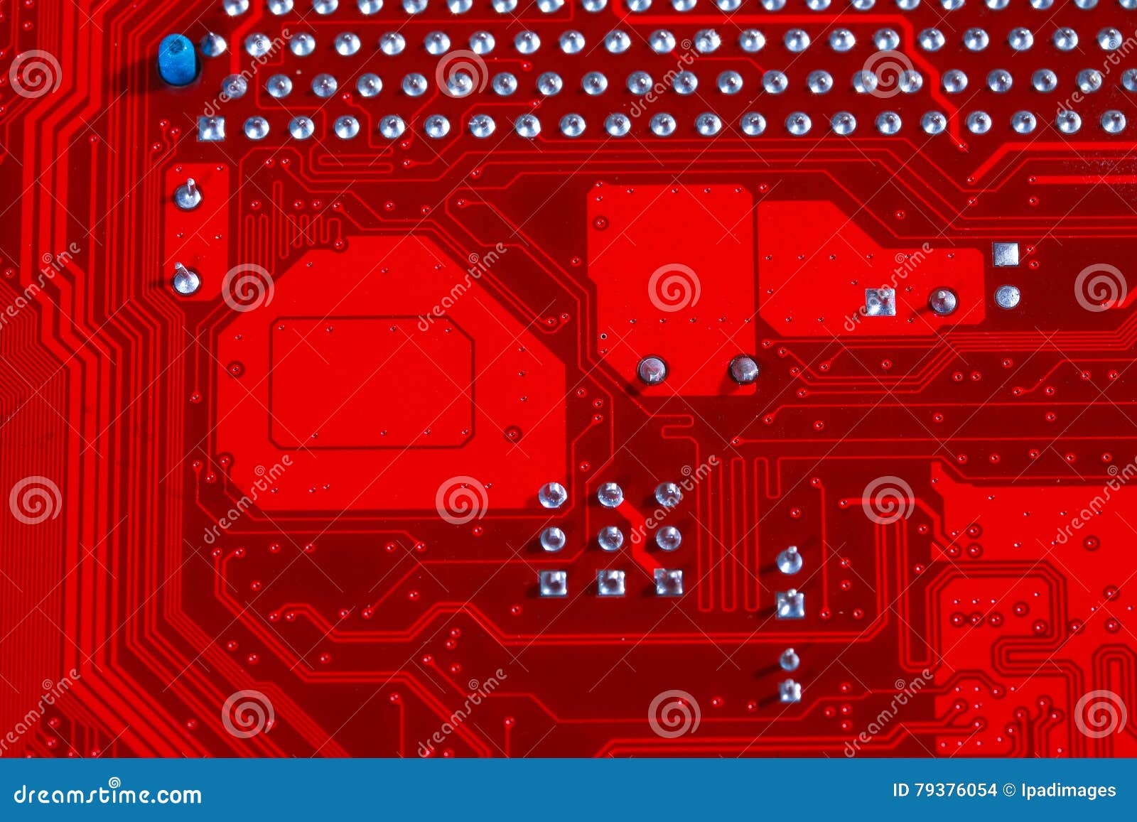 Closeup of Red Electronic Motherboard Circuit with Processor Stock ...