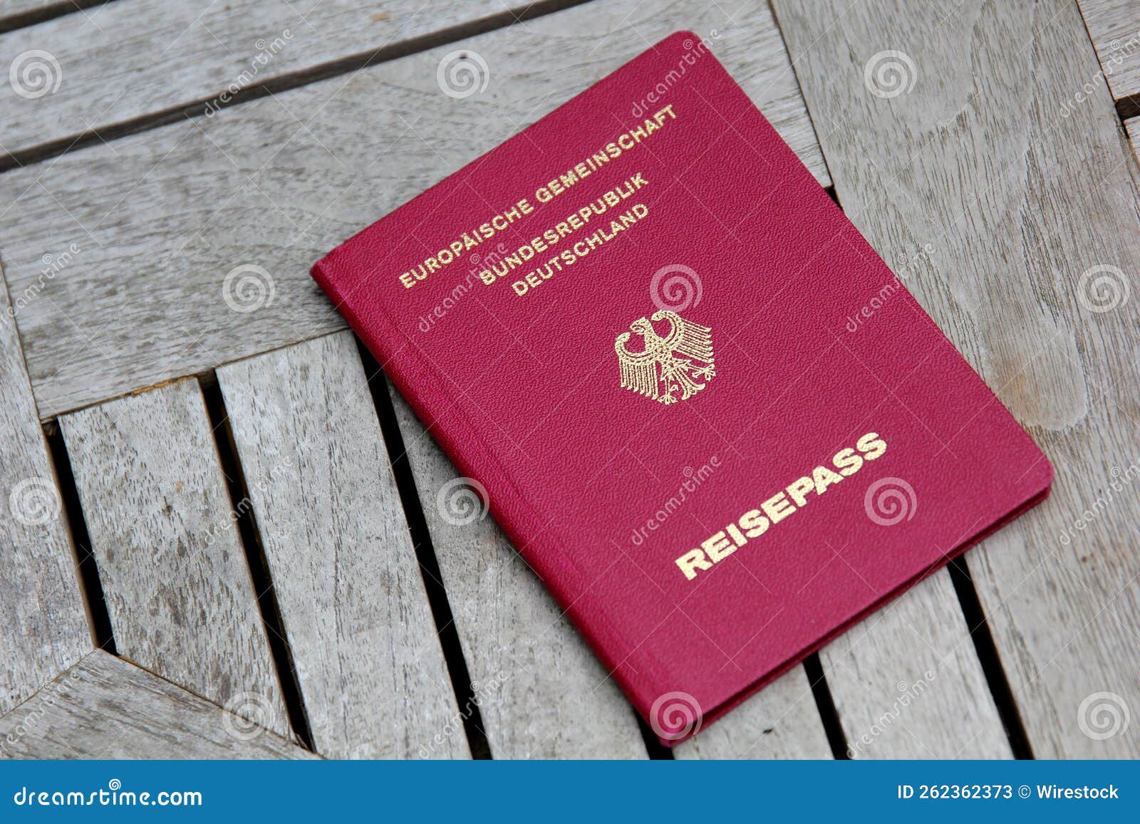 Closeup of the Red German Passport on the Wooden Surface Stock Image ...