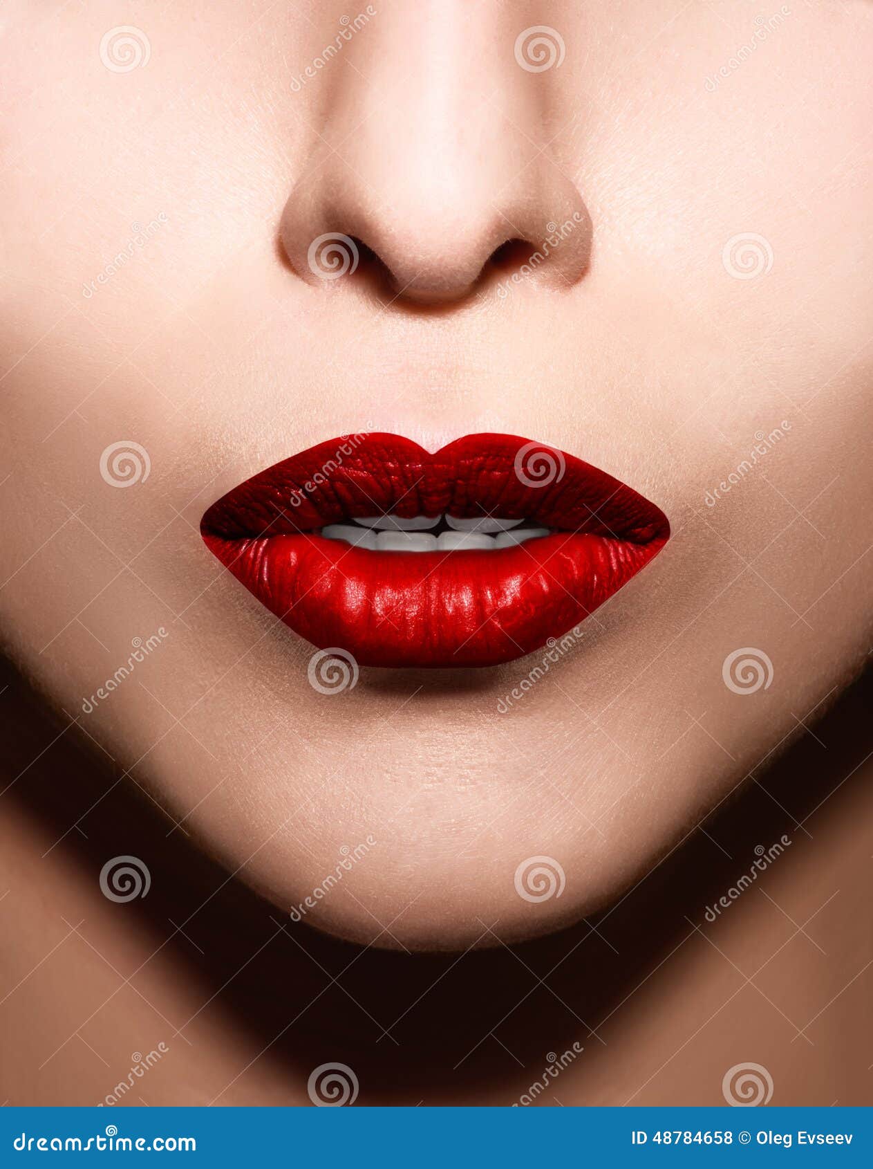 Closeup red lips makeup stock photo. Image of sensual - 48784658