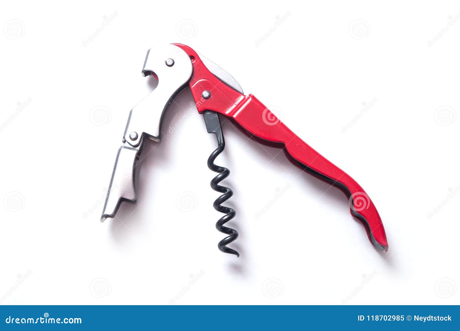 Red Metallic Corkscrew on White Background Stock Image - Image of color ...