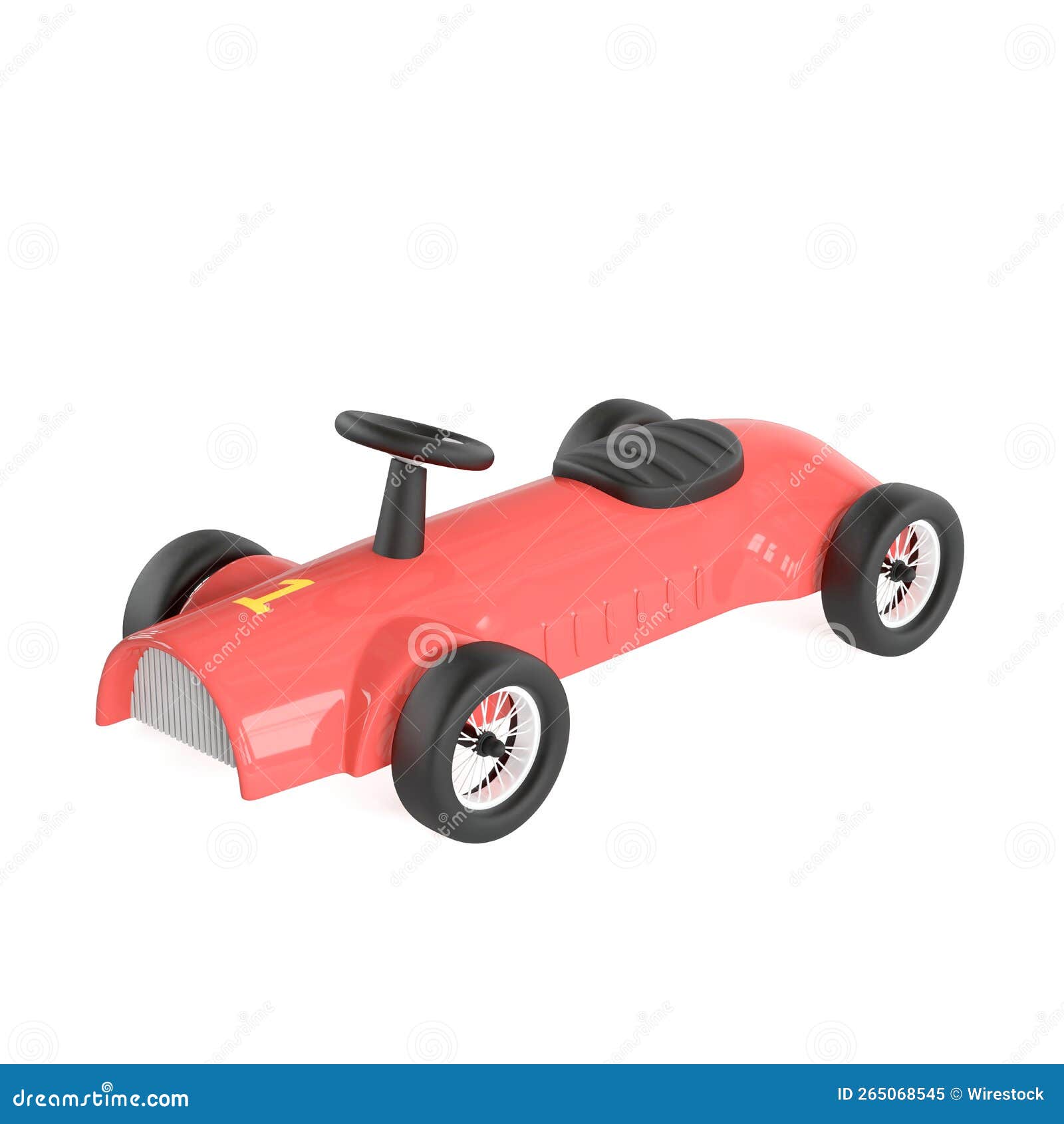 Closeup of a Red Pedal Car Toy on the White Background Stock Image ...