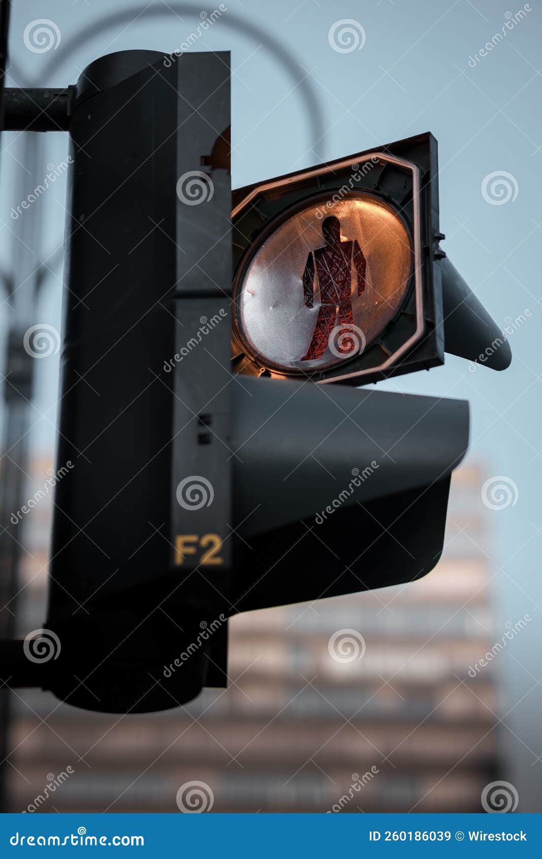 Closeup of a Red Pedestrian Light Stock Illustration - Illustration of ...