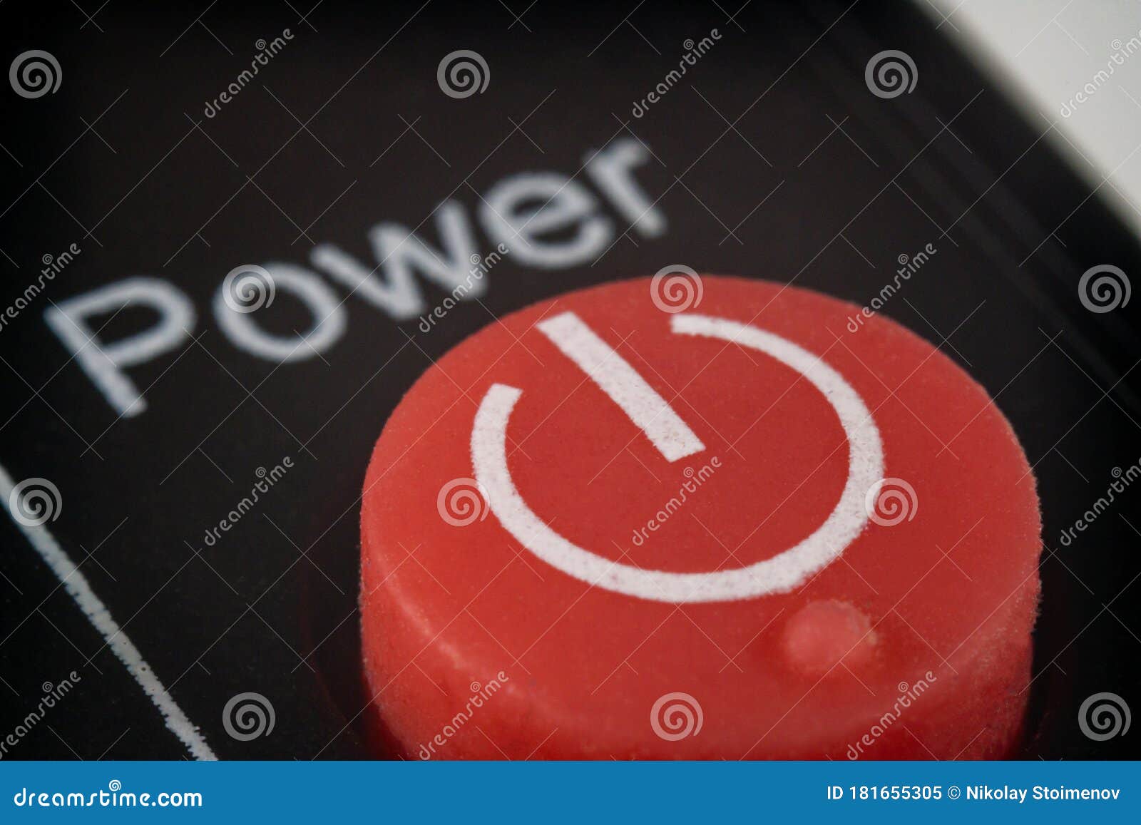 Closeup of Red Power Button on a TV Remote Stock Image - Image of ...