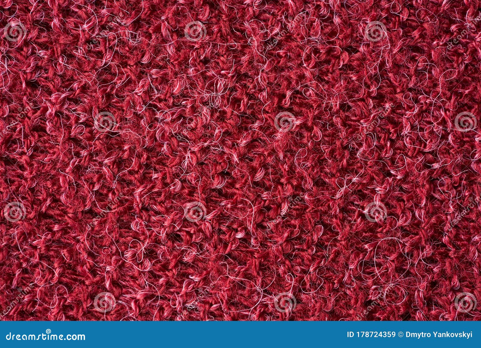 Closeup Red Texture of Woolen Knitted Fabric. Pattern of Red Fabric ...