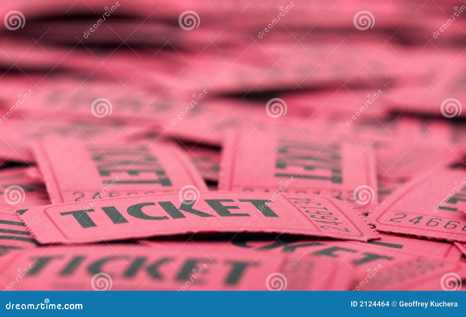 Closeup of Red Tickets stock photo. Image of numbers, admission - 2124464