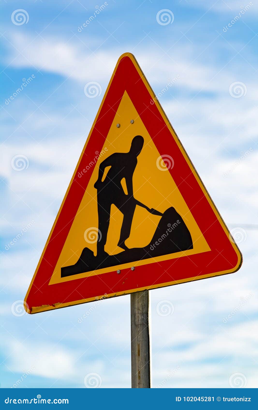 Construction sign stock image. Image of work, construction - 102045281
