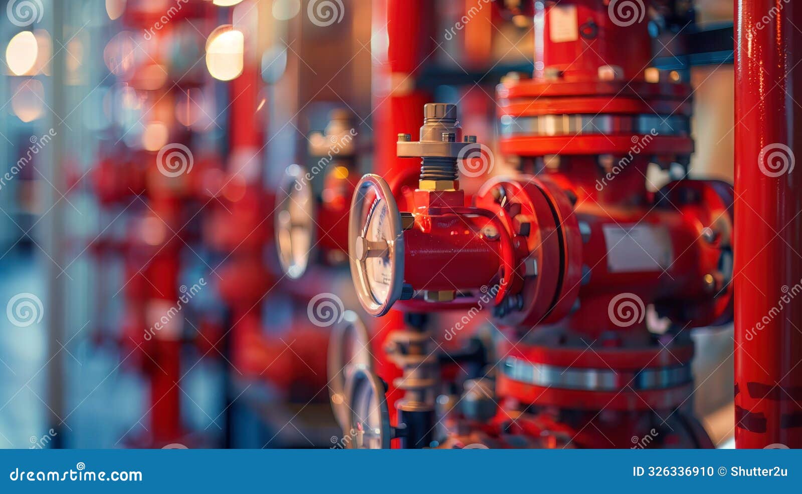 A Closeup Of A Refinerys Fire Suppression System Highlighting The ...