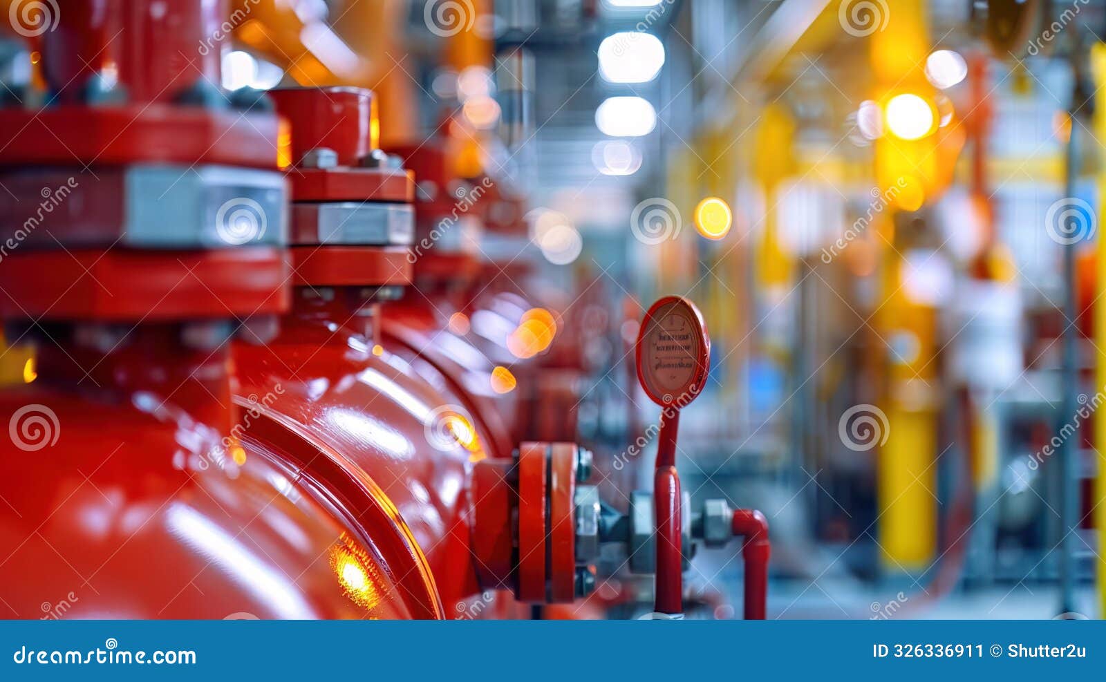 A Closeup Of A Refinerys Fire Suppression System Highlighting The ...