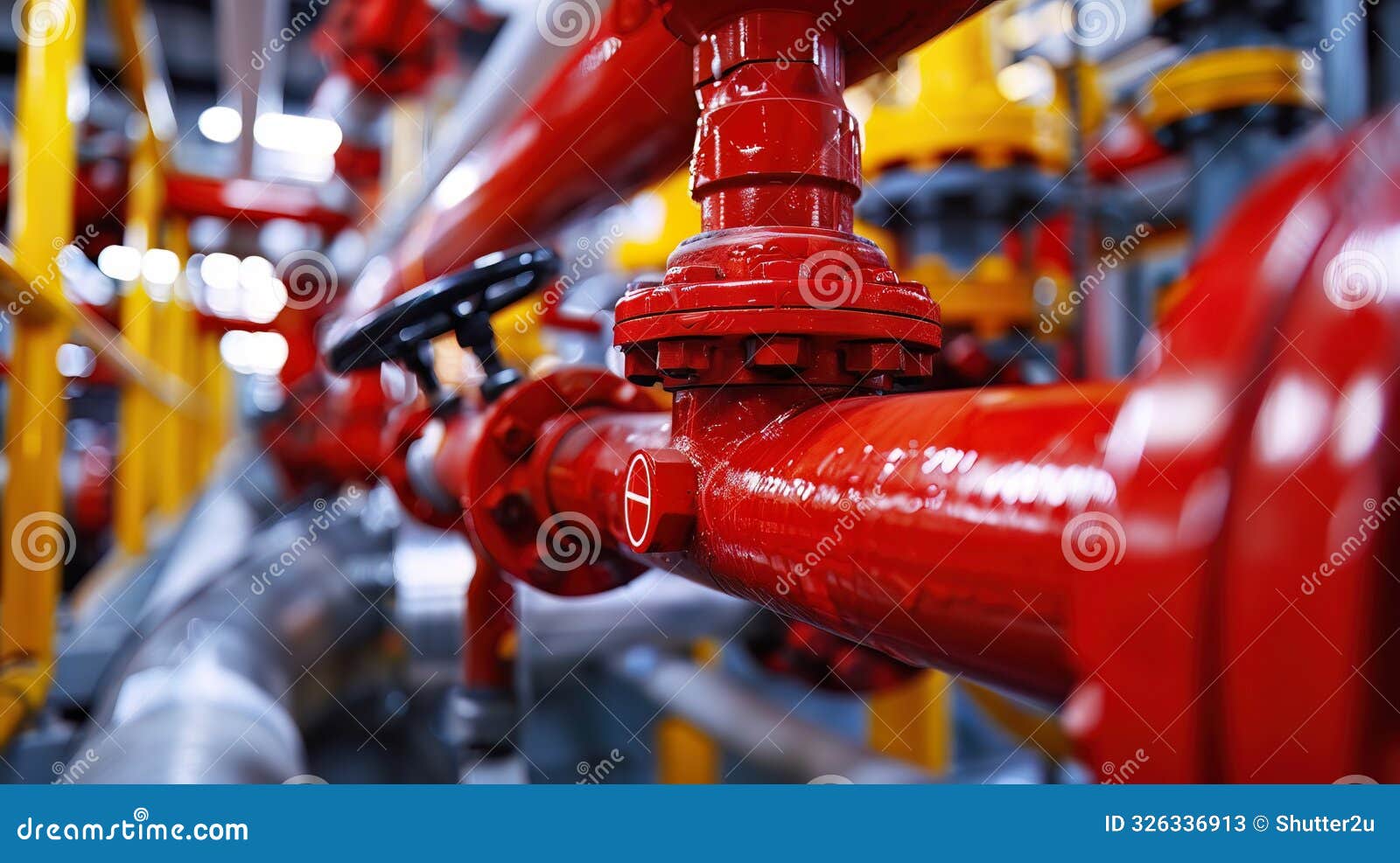 A Closeup Of A Refinerys Fire Suppression System Highlighting The ...