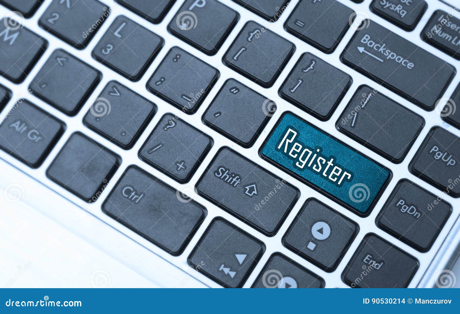 Closeup of Register Key in a Modern Keyboard. Stock Photo - Image of ...