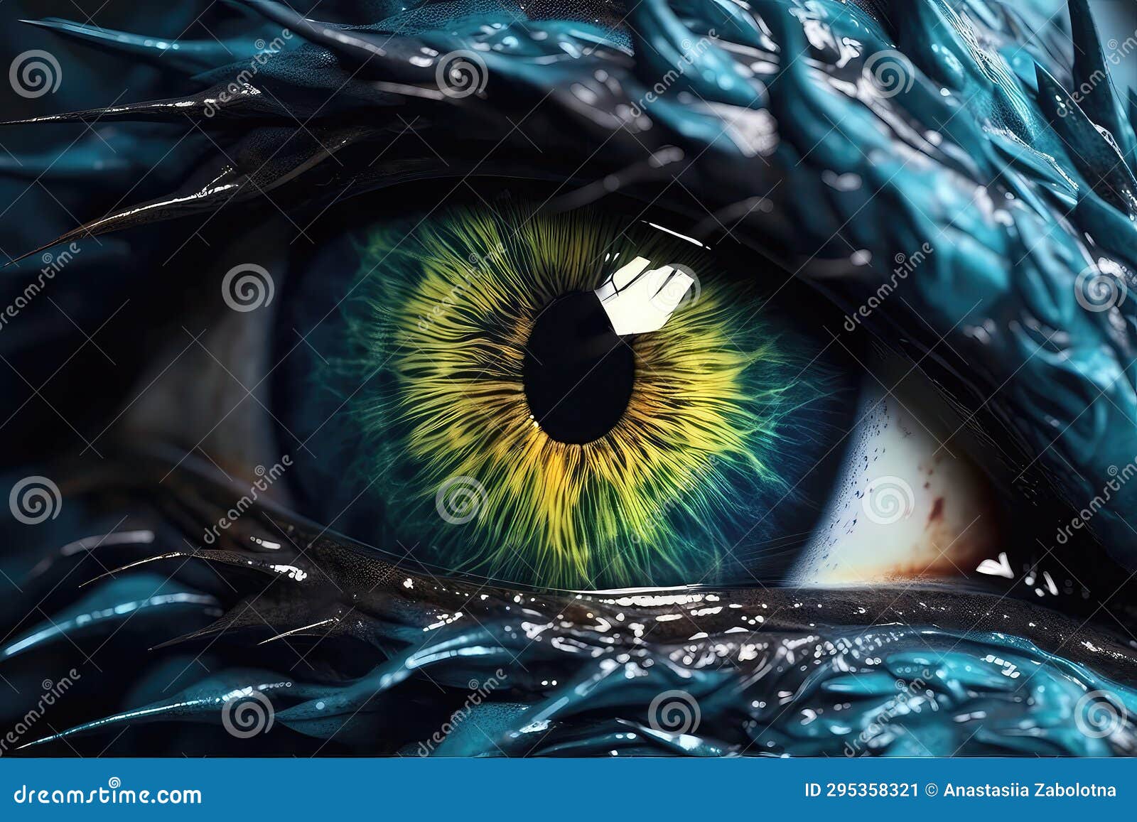 Closeup Render Of Dragon Eye, Portraying Fantastical Creature Royalty-Free Stock Photography ...