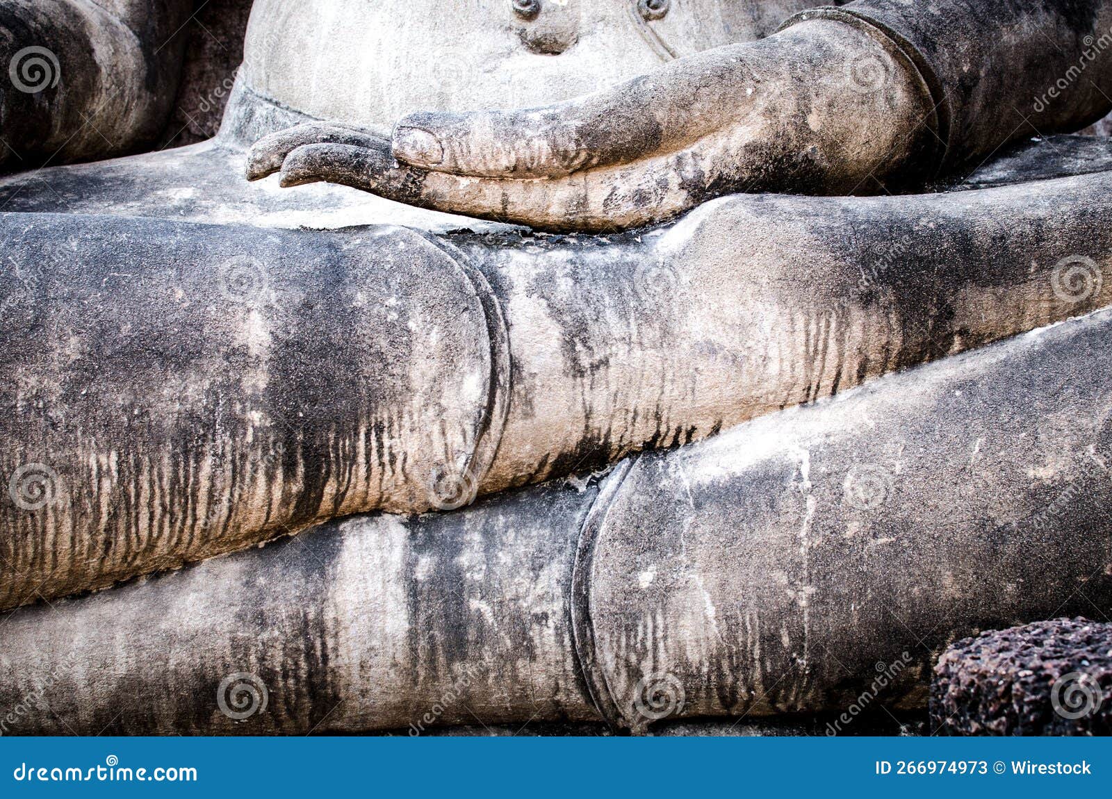Closeup of the Resting Hands of a Buddha Statue Stock Image - Image of ...