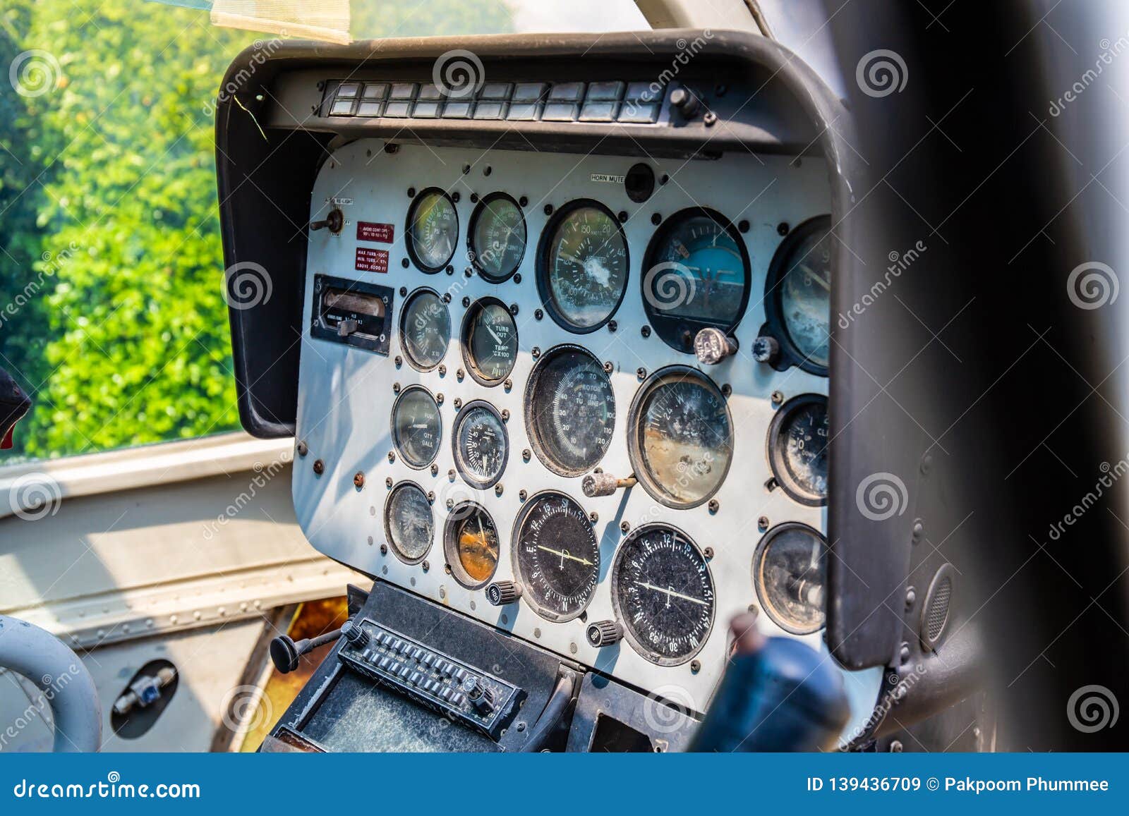 Closeup of Retro Aviation, Aircraft Control Panel Stock Image - Image ...