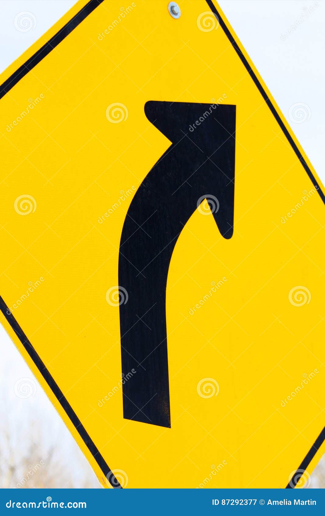 Closeup of a Right Turn Sign Stock Image - Image of city, left: 87292377