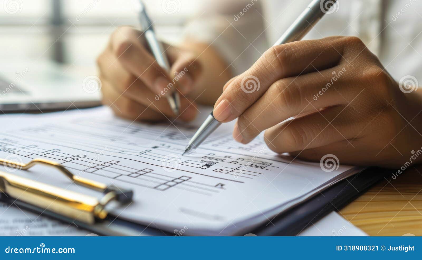 A Closeup Of A Risk Assessment Form Being Filled Out With Checkboxes ...