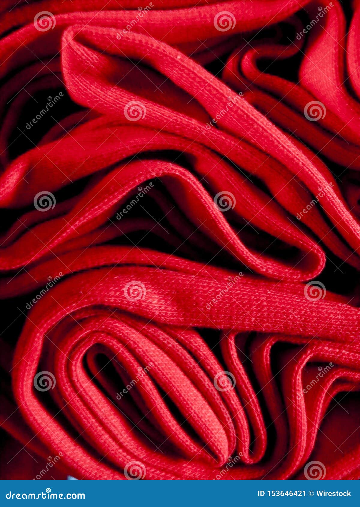 Closeup of Rolled-up Red Cloth Stock Image - Image of formal, business ...