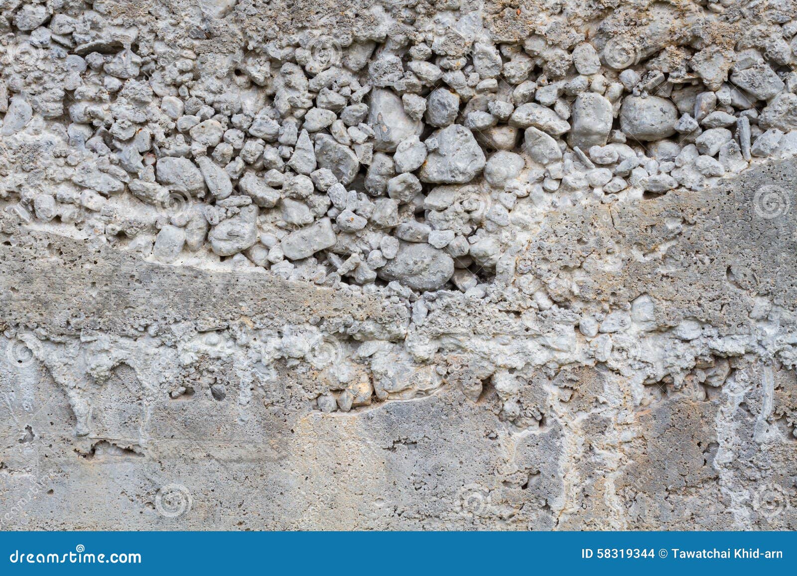 Closeup Rough Concrete Wall with Texture of Pebbles Stock Photo - Image ...