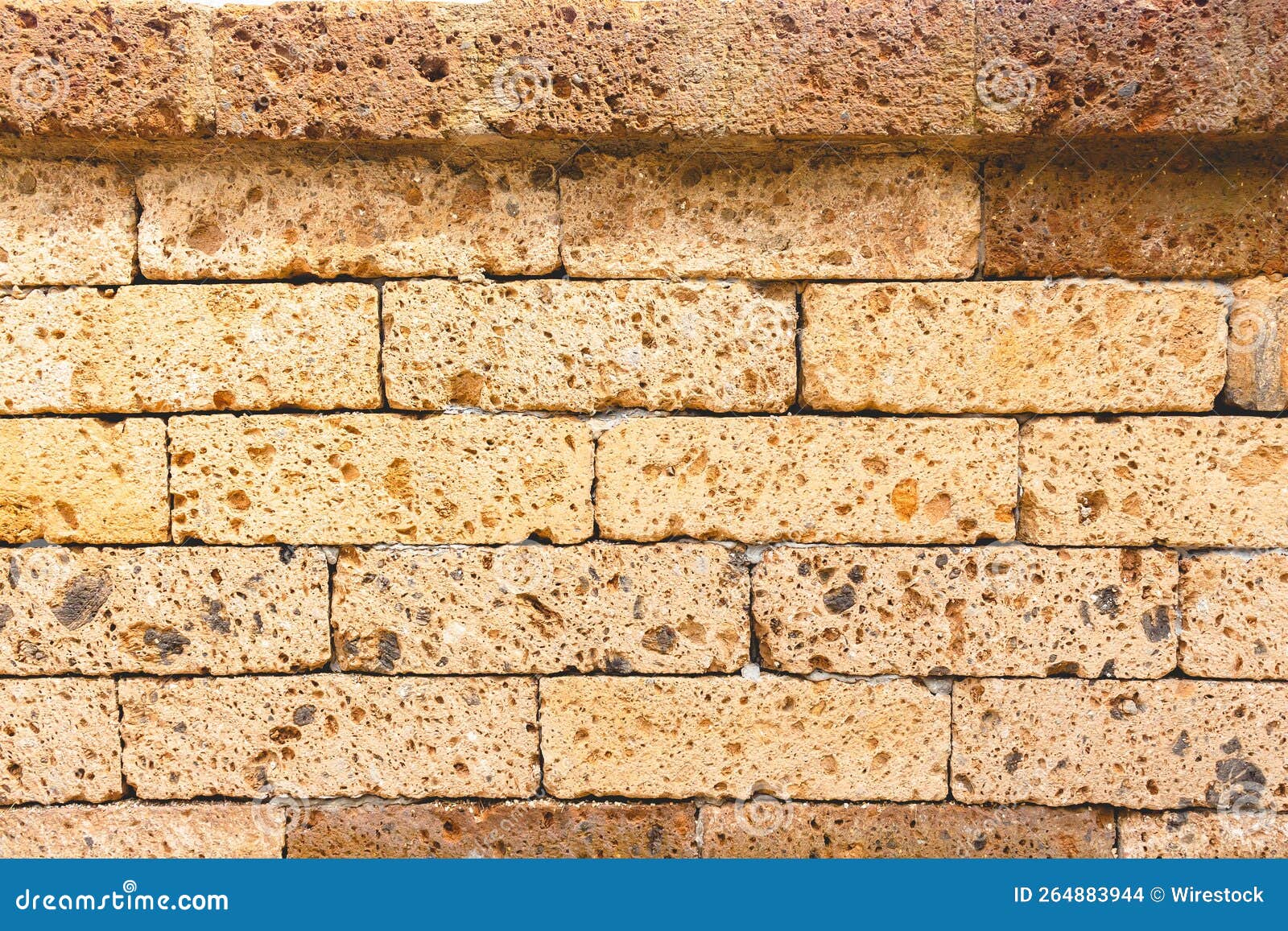 Closeup of a Rough Sandstone Bricks Surface with Pores Stock Photo ...