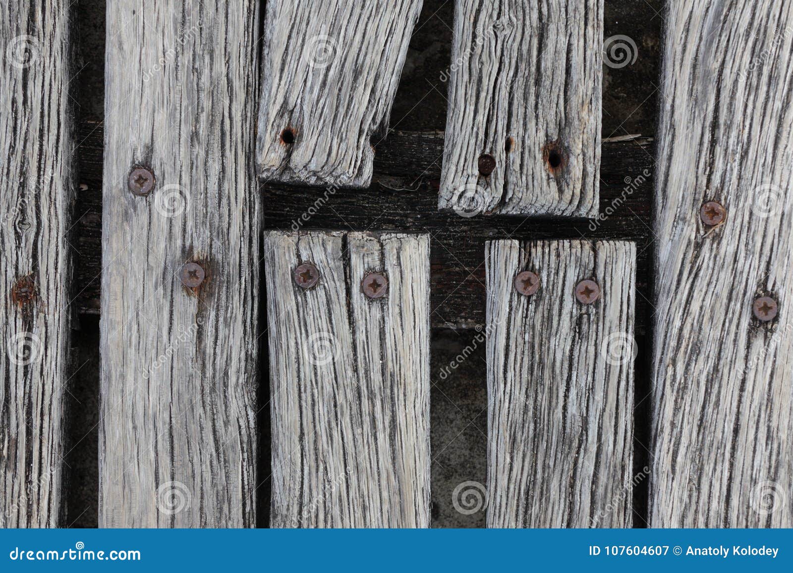 Closeup of Rough Weathered Hardwood Decking Stock Image - Image of ...