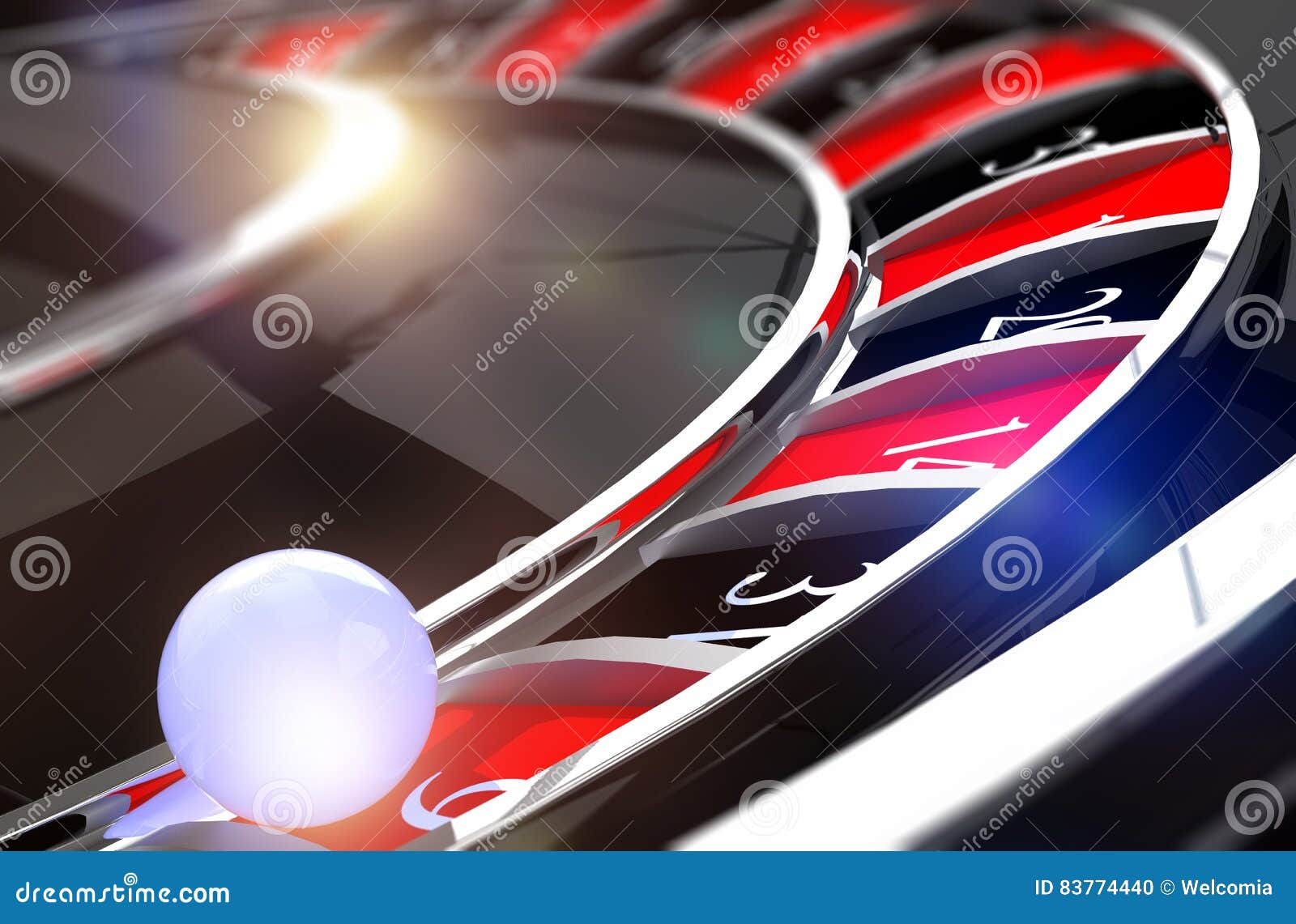 Closeup on Roulette Ball stock illustration. Illustration of chips ...