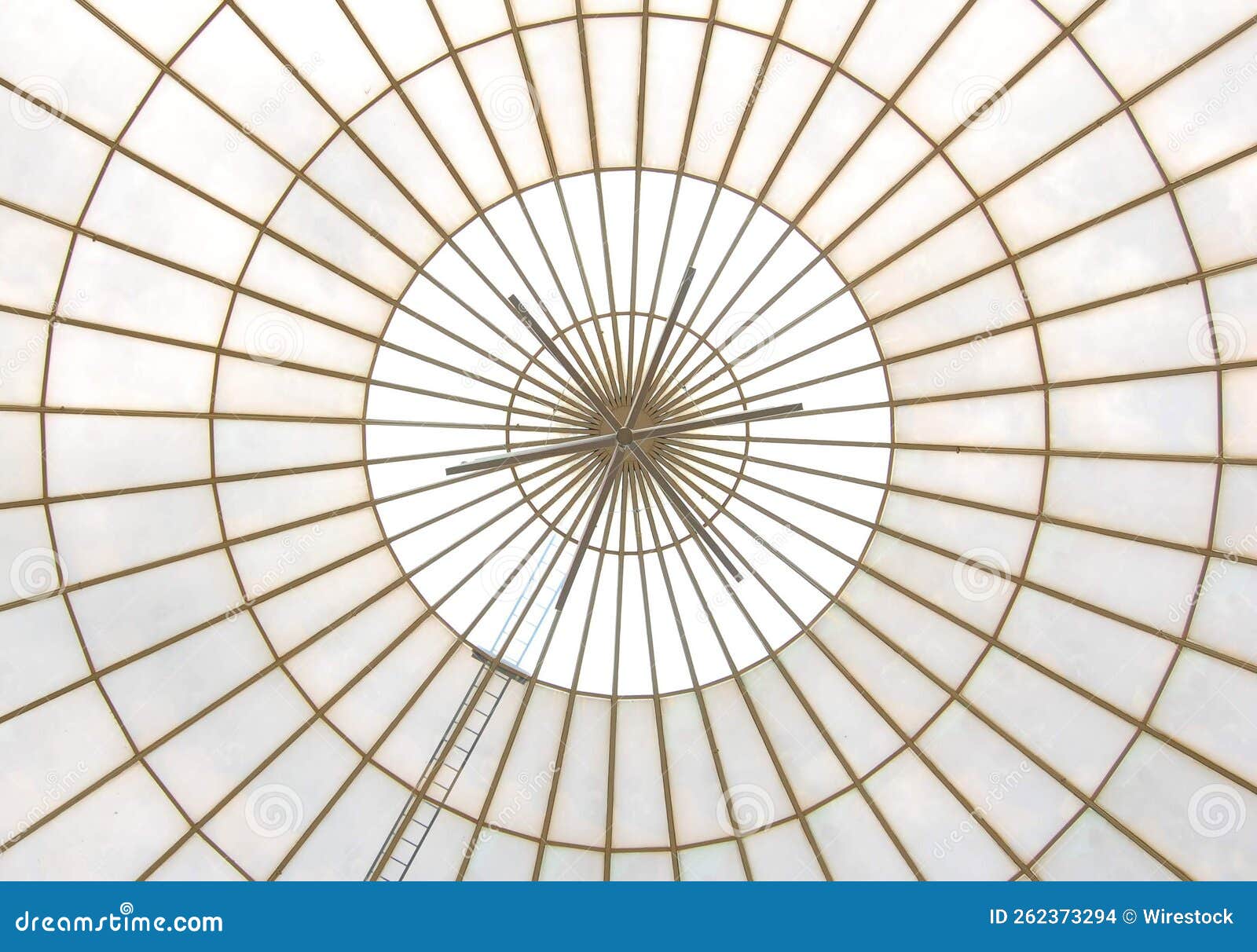 Closeup of a Round Glass Roof Inside of a Building Stock Photo - Image ...