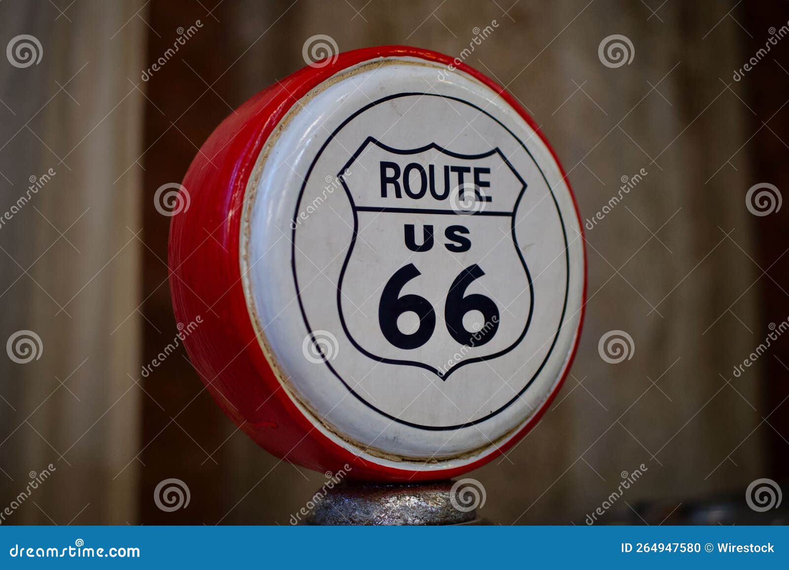 Closeup of a Round "Route 66" Sign Stock Photo - Image of sign, icon ...