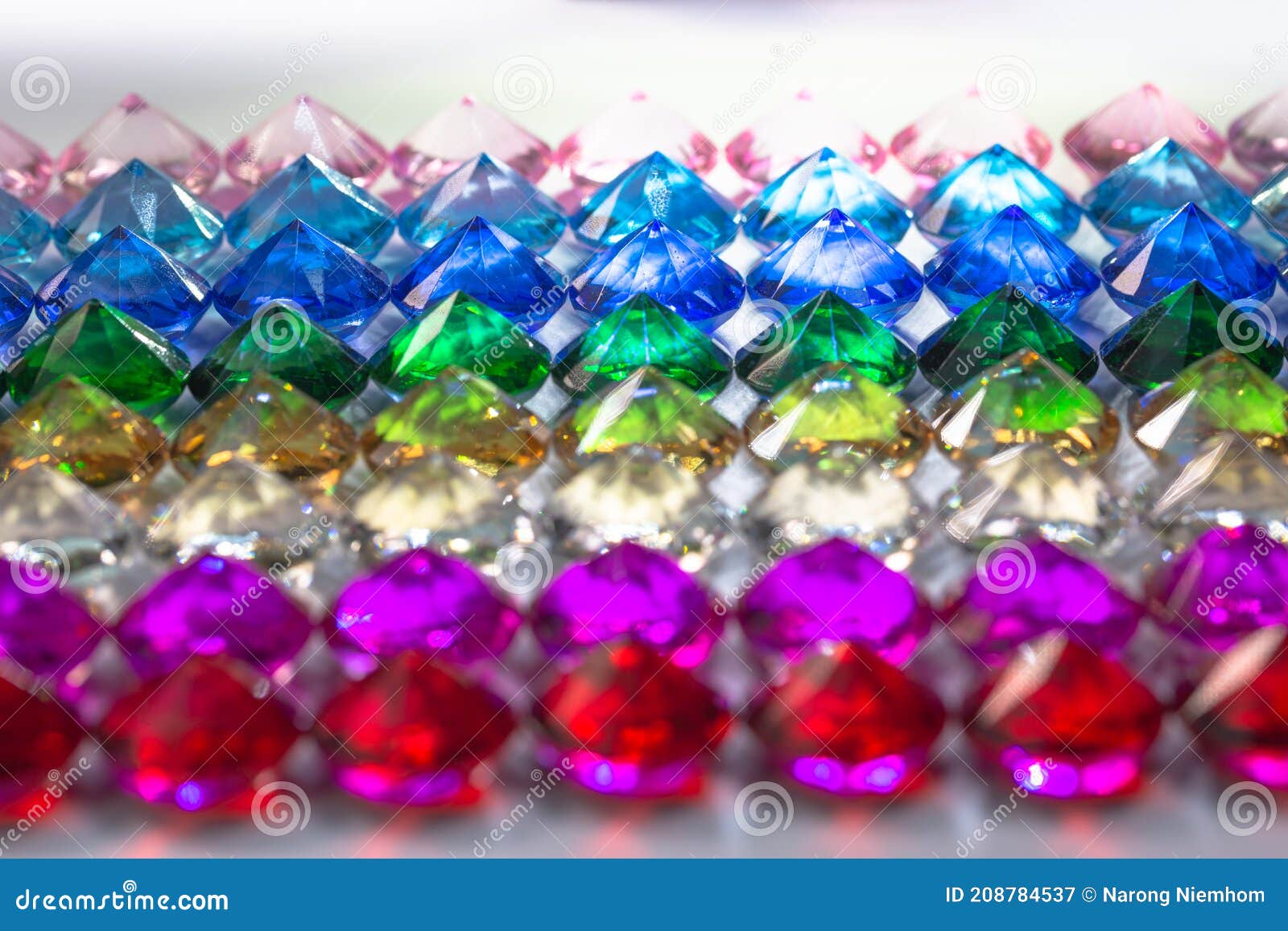 Shiny Rows of Colored Diamonds Stock Image - Image of sparkly ...