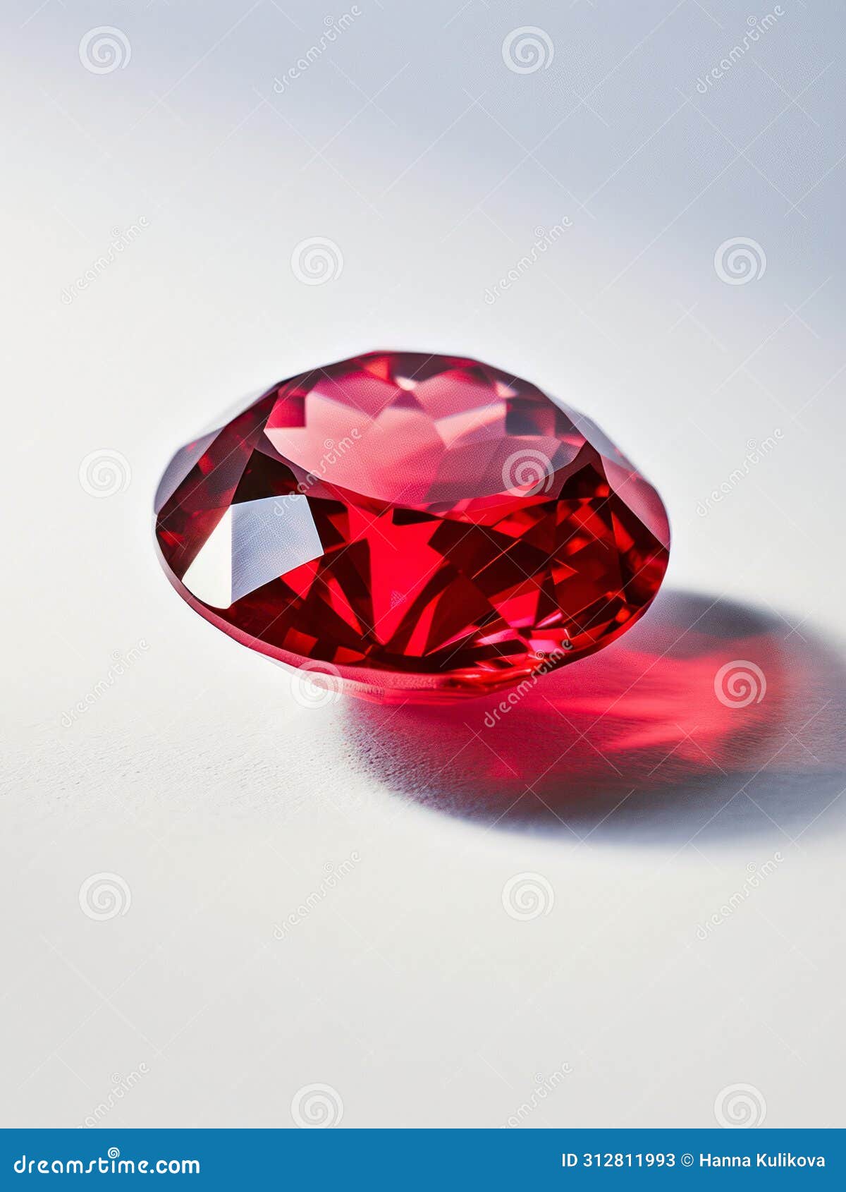 Ruby Gemstone on White Background. Stock Illustration - Illustration of ...