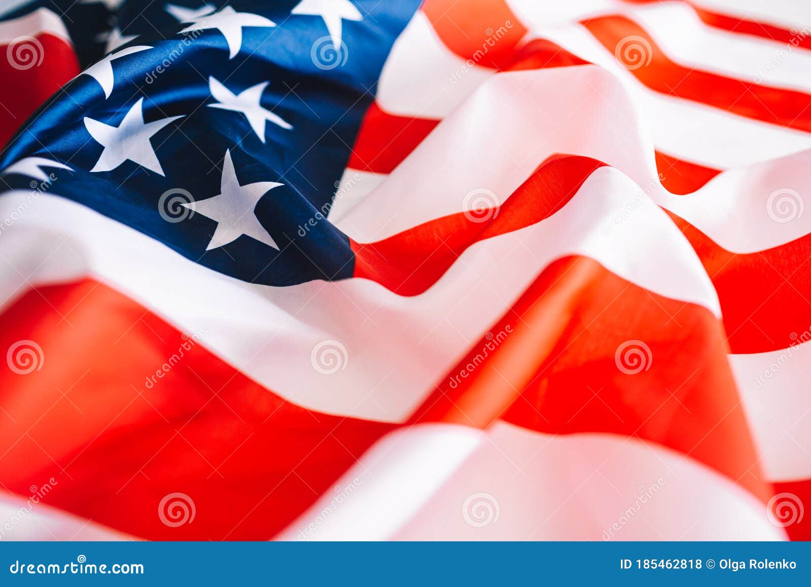 Closeup of Ruffled American Flag. Background Texture Stock Photo ...
