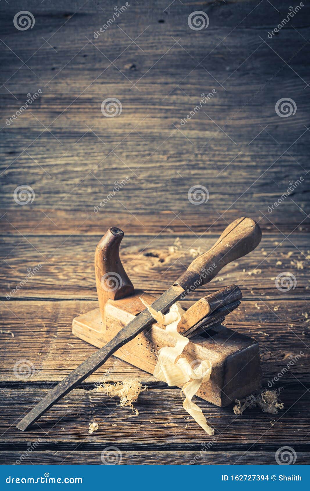 Closeup of Rustic Chisel and Planer in a Carpentry Workshop Stock Photo ...