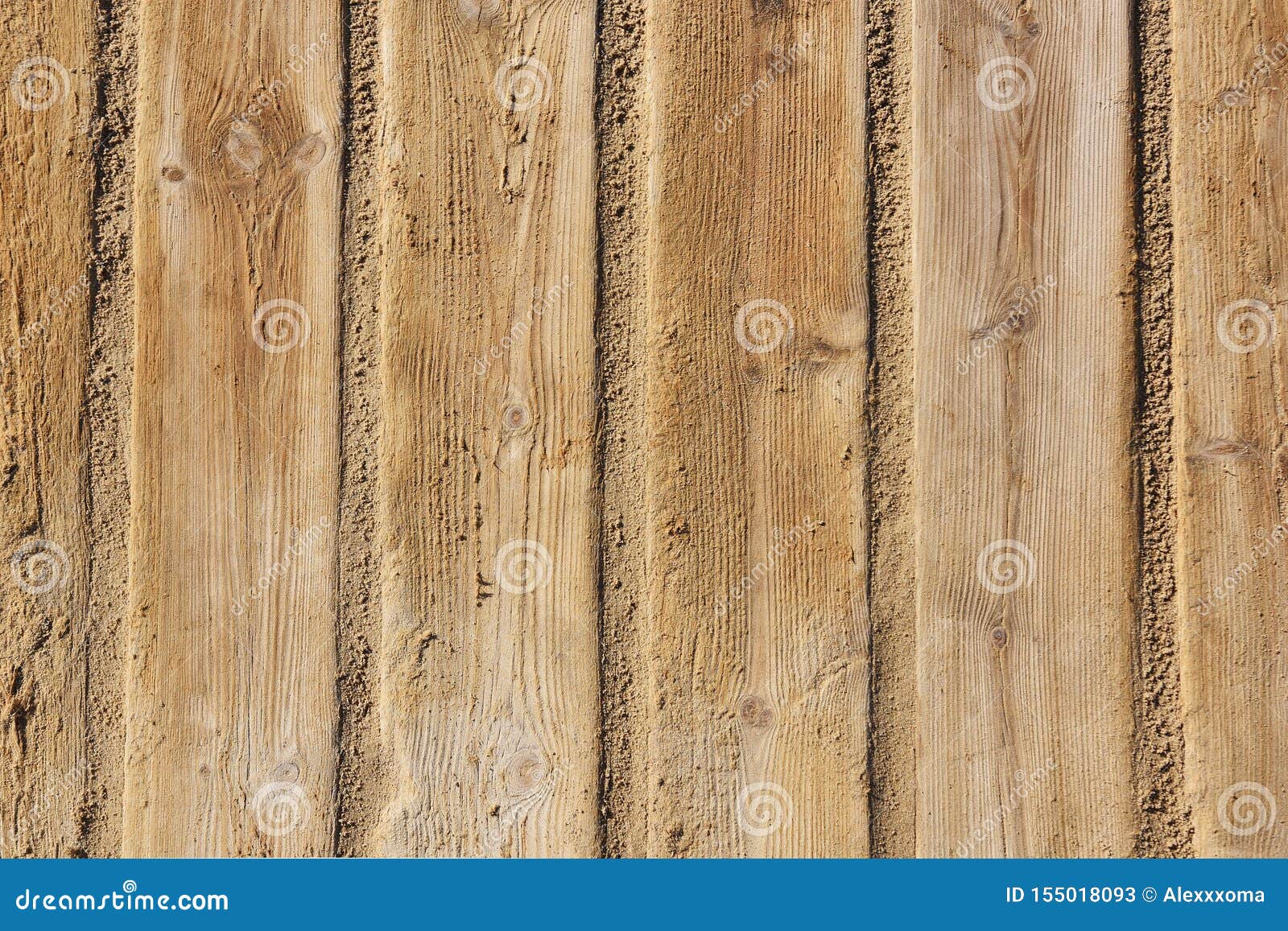 Closeup Rustic Wooden Desk Pathway On Sandy Beach. Background With Nice ...