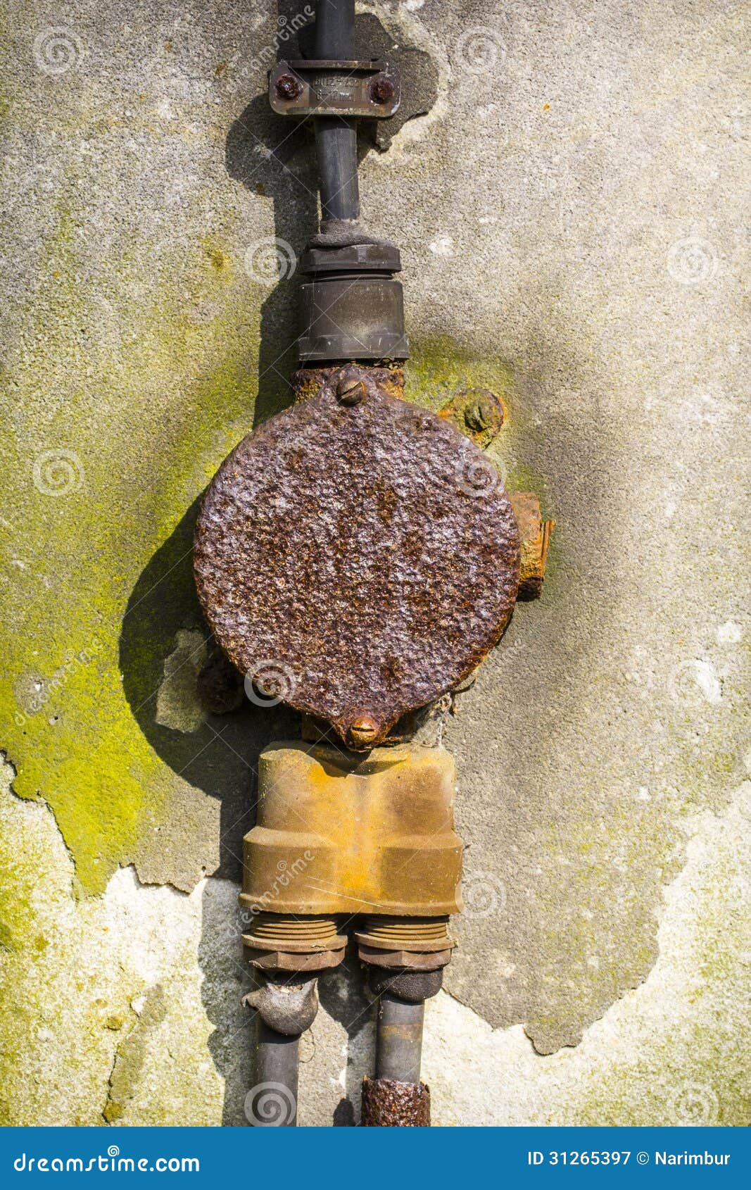 Closeup of a Rusty Old Junction Box on a Wall Stock Image - Image of ...