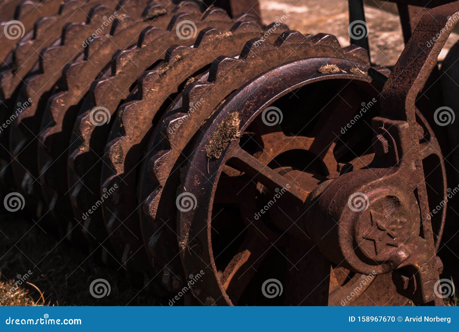 Rusty Old Roller Farm Equipment Stock Photo - Image of countryside ...