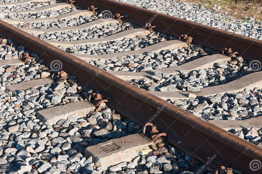 Closeup of rusty rails stock photo. Image of parallel - 22798934