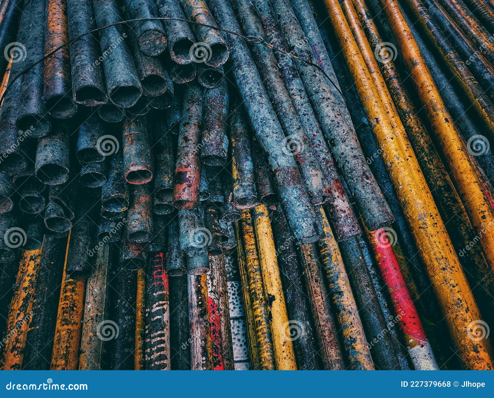 Rusty steel pipes stock photo. Image of steel, pipes - 227379668