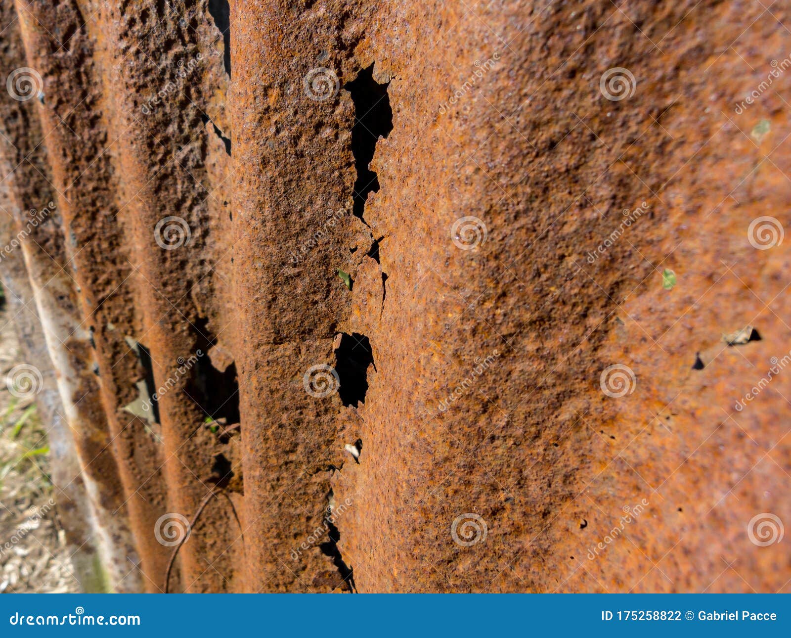 Closeup of a rusty tin stock photo. Image of graphic - 175258822