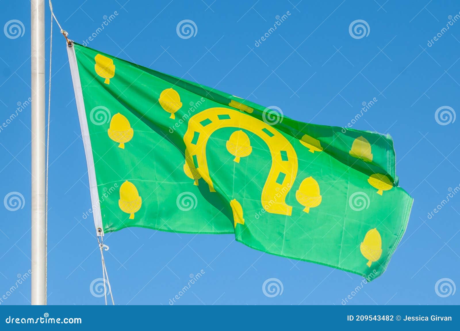 Closeup of the Rutland Flag on the Grounds of Oakham Castle Stock Photo ...