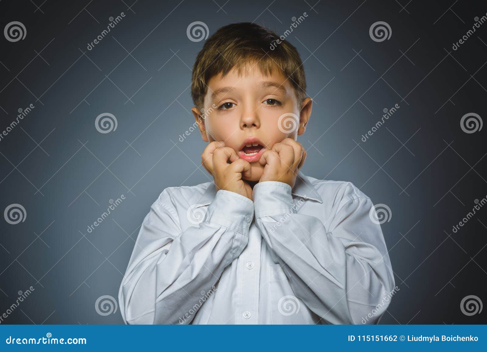 Closeup Sad Boy with Worried Stressed Face Expression Stock Photo ...