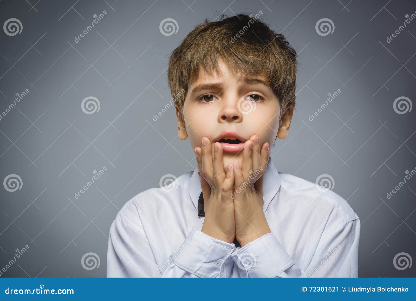 Closeup Sad Boy with Worried Stressed Face Expression Stock Image ...
