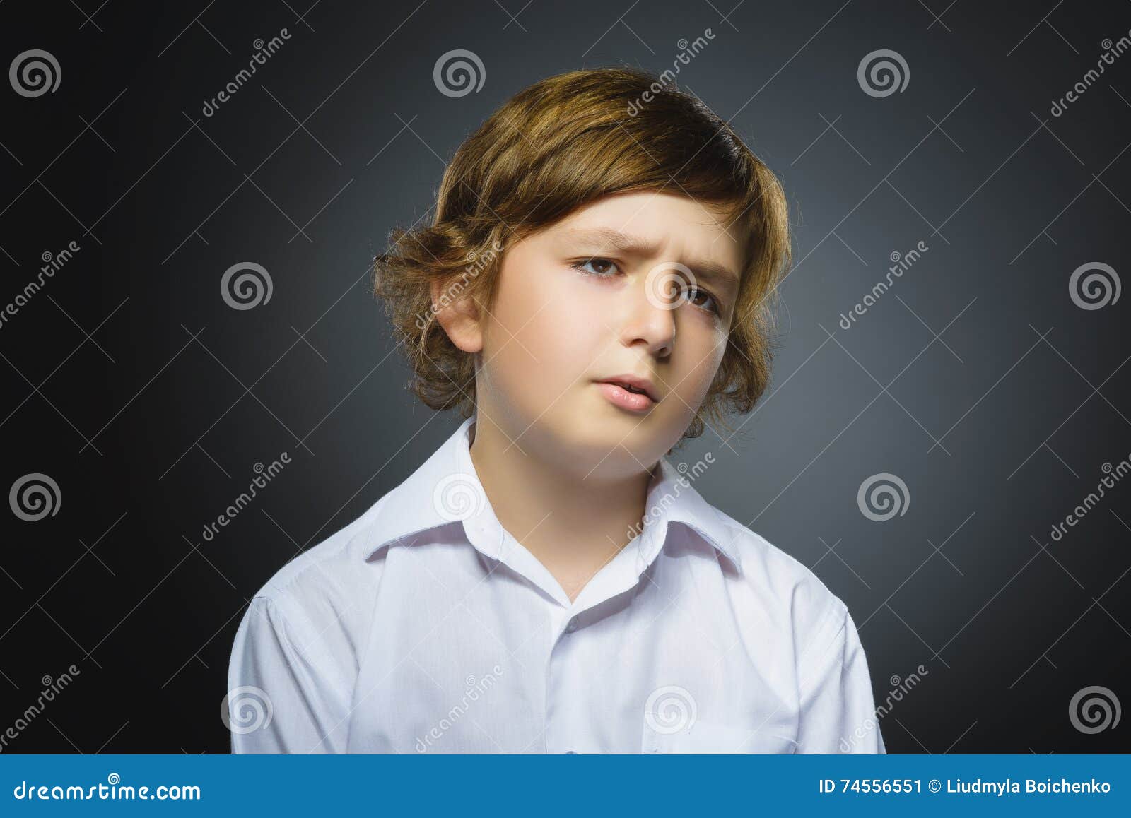 Closeup Sad Boy with Worried Stressed Face Expression Stock Image ...