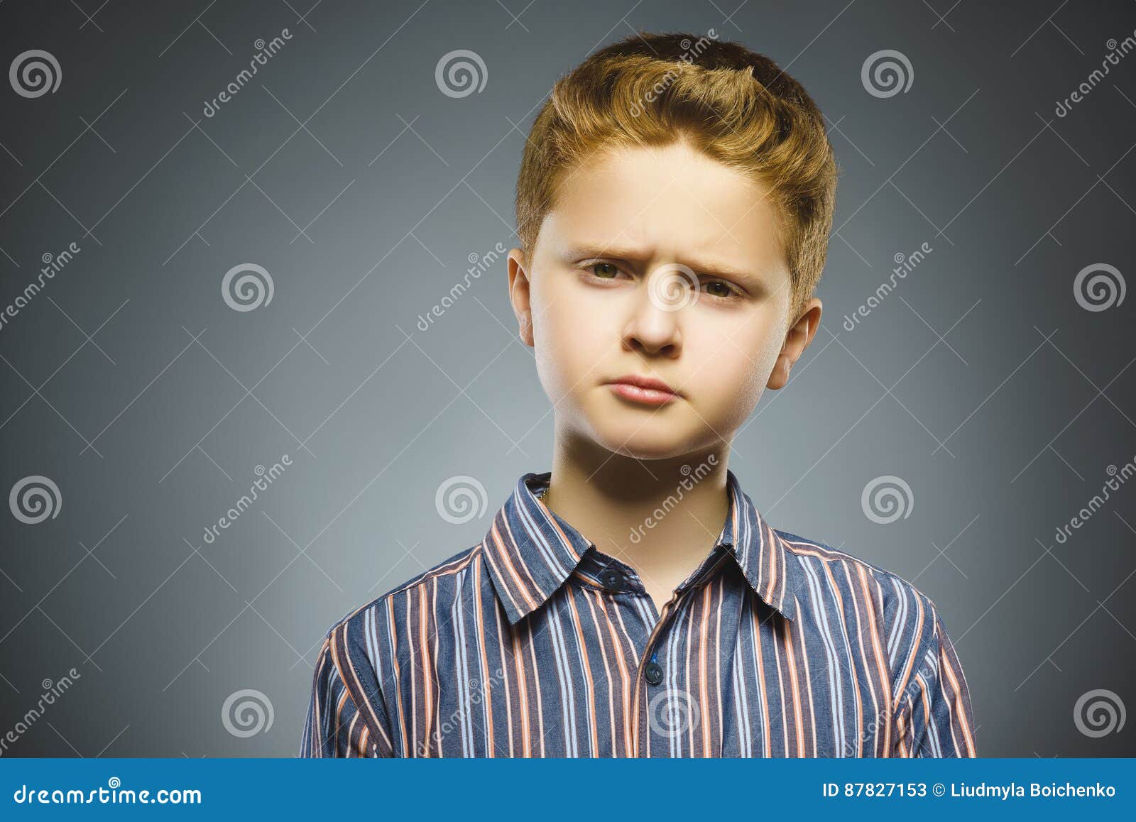 Closeup Sad Boy with Worried Stressed Face Expression Stock Image ...