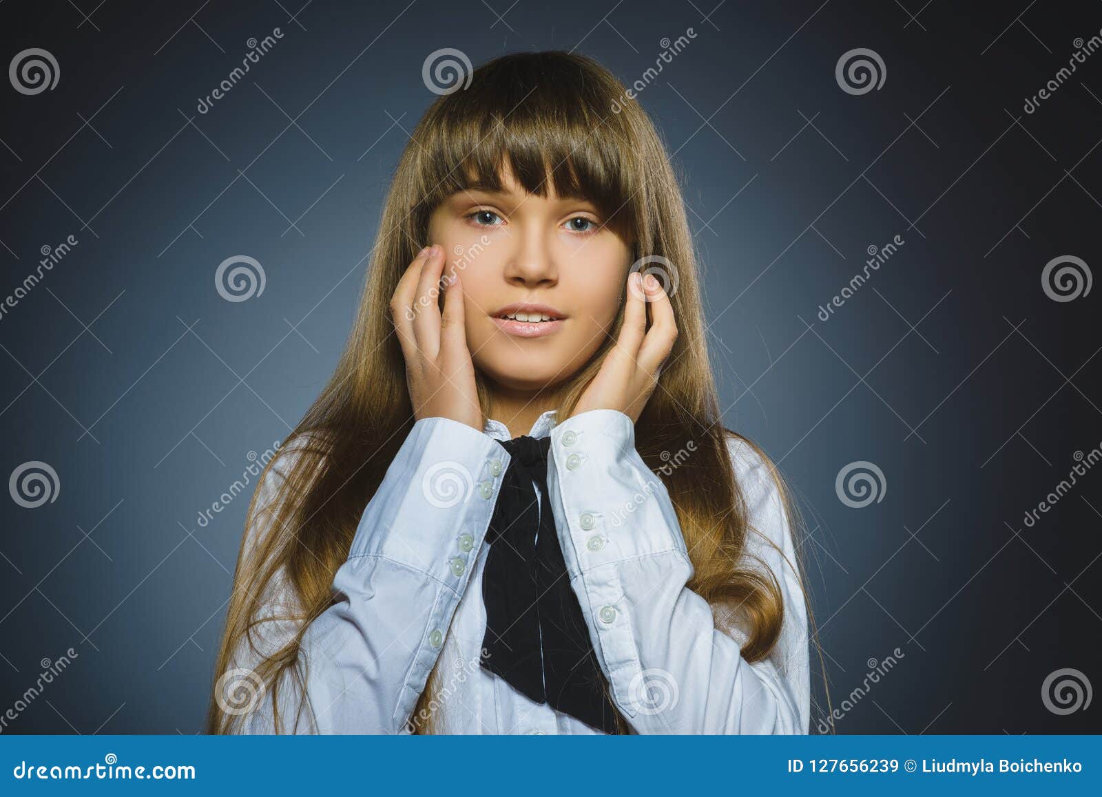 Closeup Sad Girl with Worried Stressed Face Expression Stock Image ...