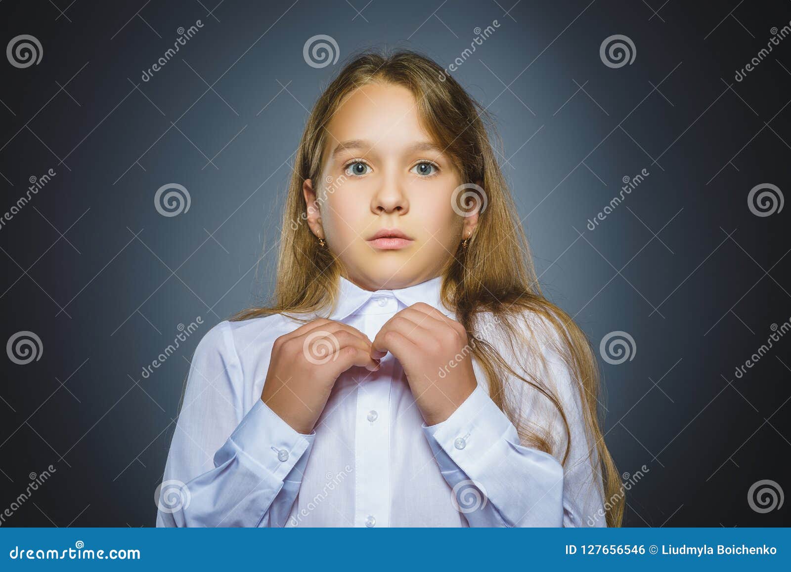 Closeup Sad Girl with Worried Stressed Face Expression Stock Photo ...