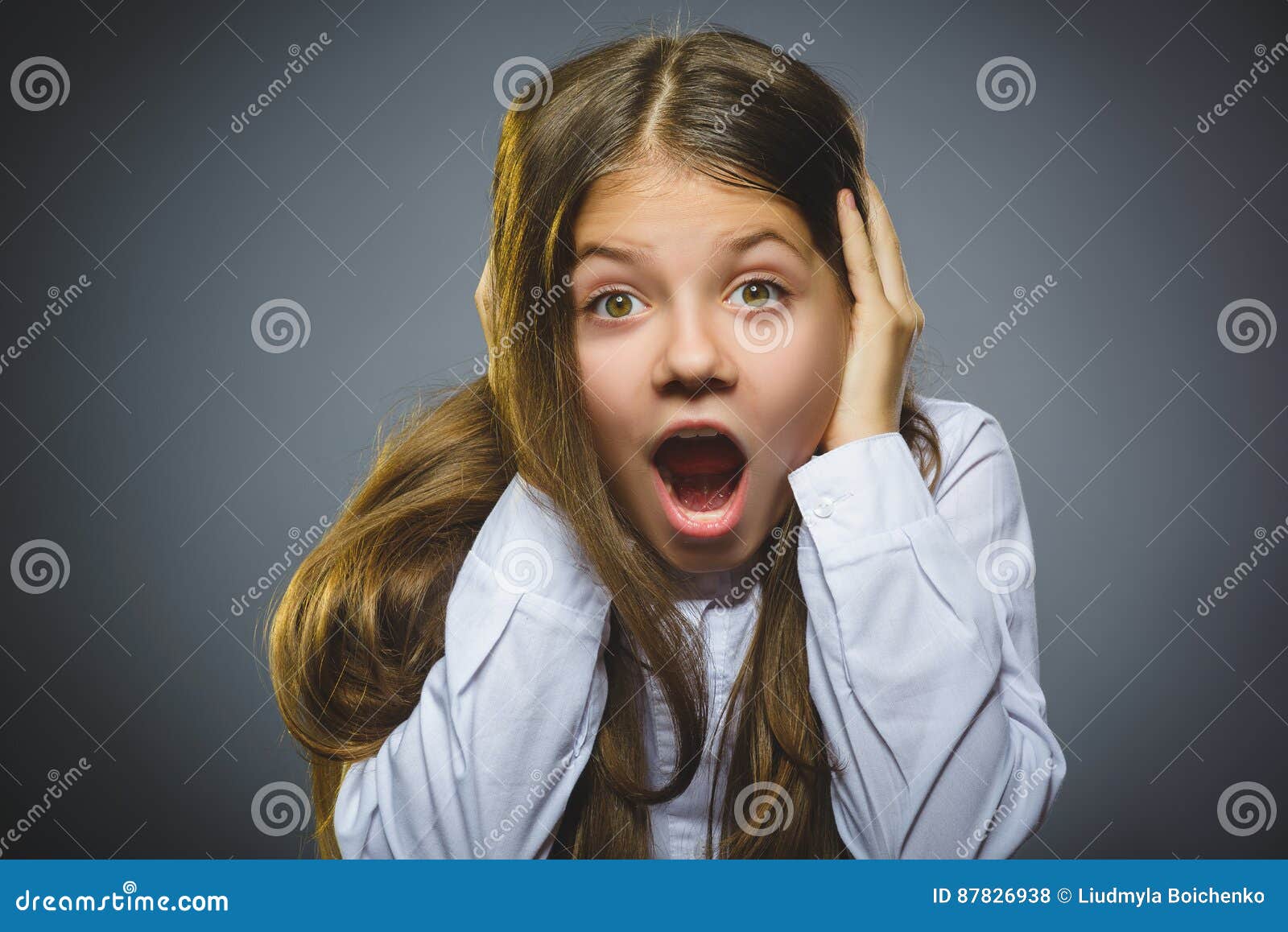 Closeup Sad Girl with Worried Stressed Face Expression Stock Photo ...