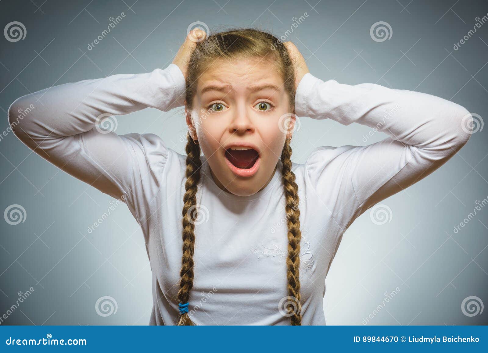 Closeup Sad Girl with Worried Stressed Face Expression Stock Photo ...