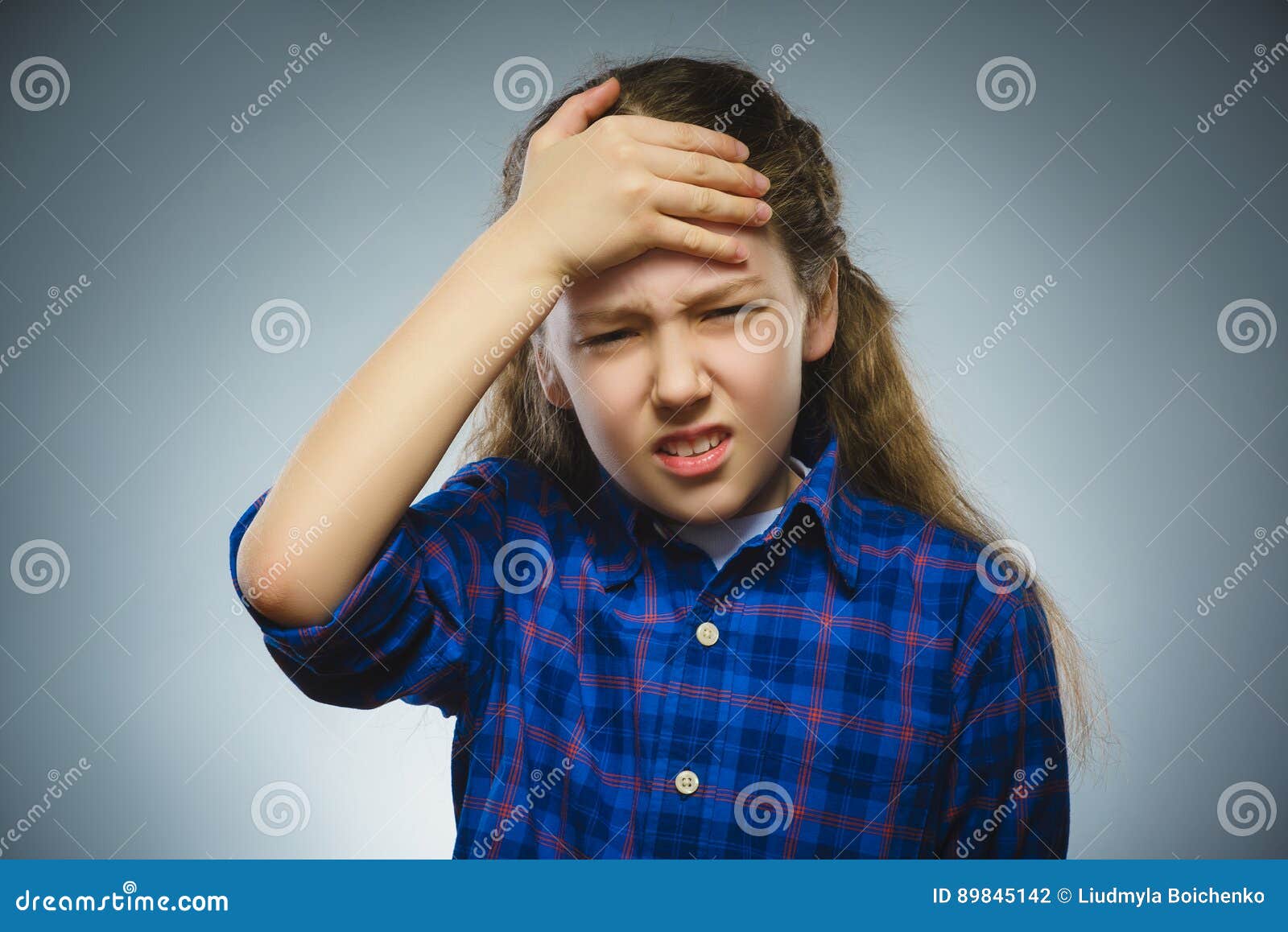 Closeup Sad Girl with Worried Stressed Face Expression Stock Photo ...