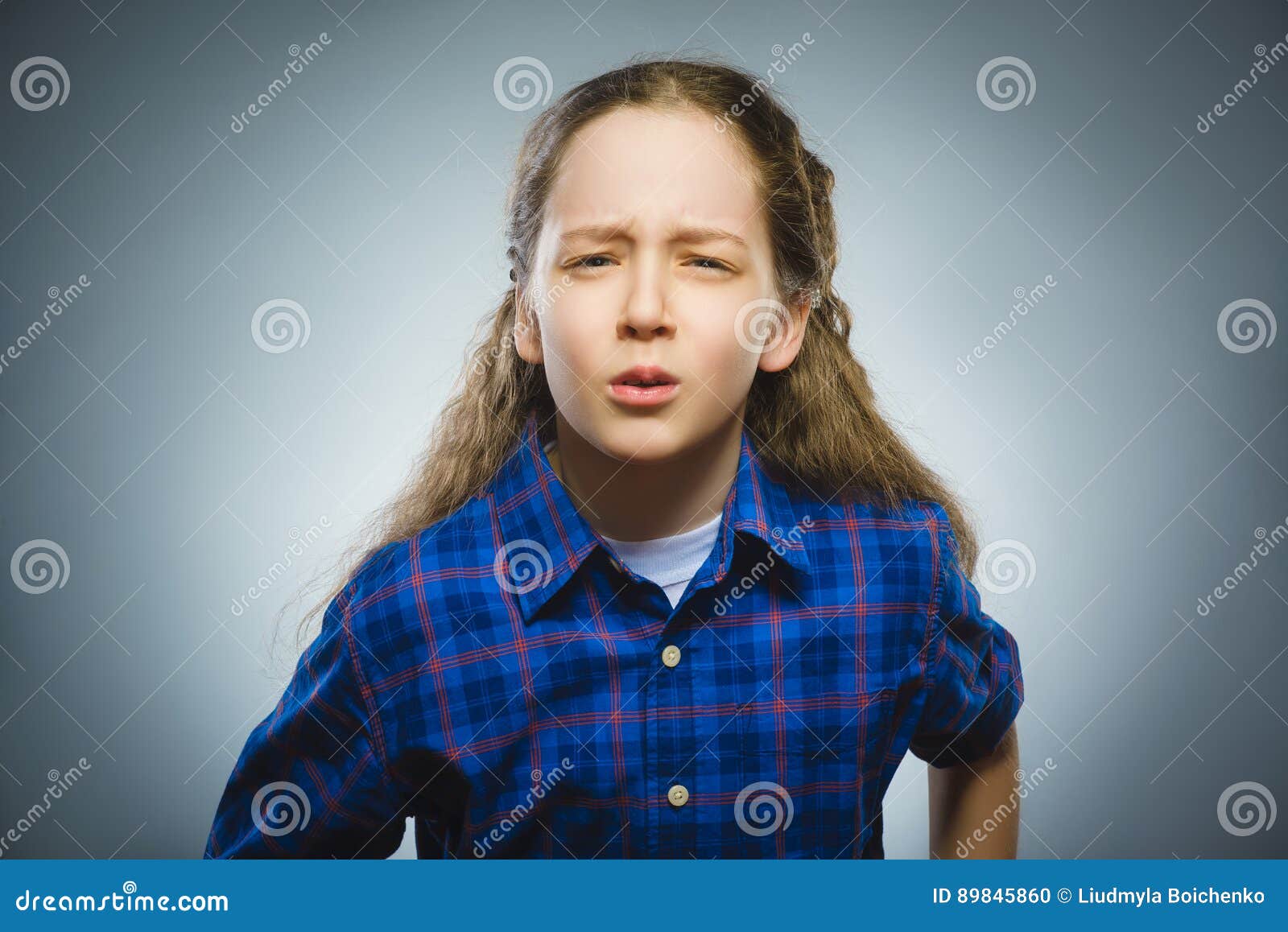 Closeup Sad Girl with Worried Stressed Face Expression Stock Photo ...