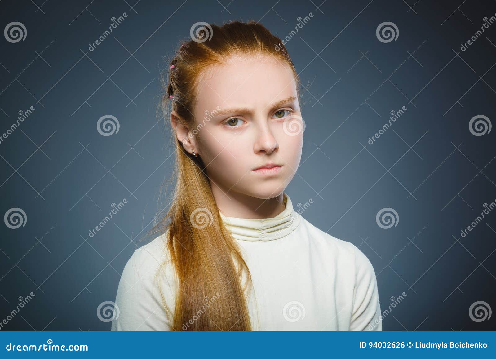 Closeup Sad Girl with Worried Stressed Face Expression Stock Photo ...